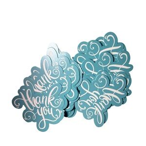 Office | 5 Blue Cutout Thank You Cards | Poshmark